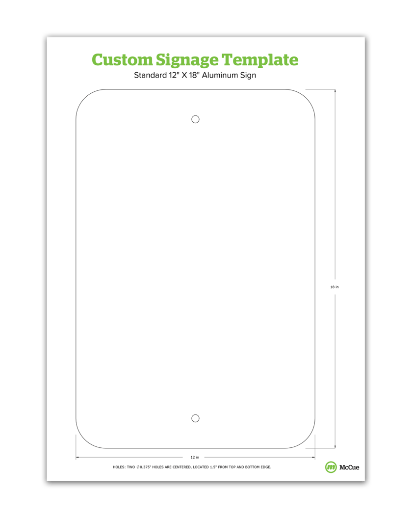 Download the McCue BumperSign 12x18 Sign Customization Template